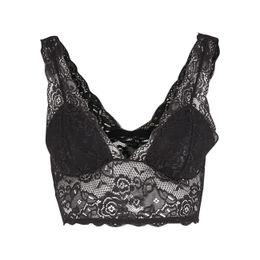 Urban Classics Damen Sport-BH "Urban Classics Ladies Allover Lace Bra Padded", Gr. M, schwarz, 91% Polyamid, 9% Elasthan, BHs