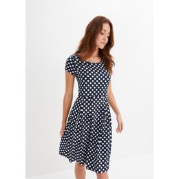 bonprix Damen Jerseykleid "Jerseykleid aus Viskose-Mix", blau, Gr. 46, Obermaterial: 95% Viskose, 5% Elasthan, Kleider, f&uuml;r sommerliche Tage, aus