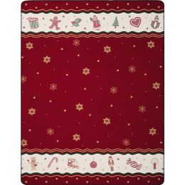 Villeroy & Boch Wohndecke VILLEROY & BOCH, B:150cm L:200cm, rot, Baumwolle, Polyacryl, Polyester, Wohndecken, "TOY'S Delight", Wohndecke Villeroy&Boch