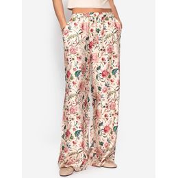 SASSYCLASSY Hose mit Bl&uuml;mchendruck in Beige | Gr.: S