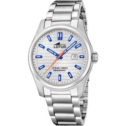 Lotus Herren Quarzuhr "Classic Steel", silber, Armbanduhren, Armbanduhr, Herrenuhr, Edelstahlarmband, analog, Tag
