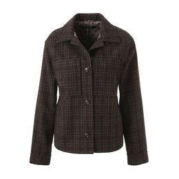 Aniston CASUAL Kurzjacke in dunkelbraun-schwarz-wollwei&szlig;-ocker | Gr.: 34