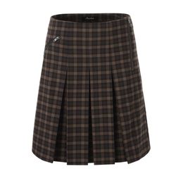 Aniston CASUAL Faltenrock in dunkelbraun-hellbraun-kariert | Gr.: 36
