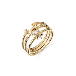 Elli Ring 925 Sterling Silber in Gold | Gr.: 52