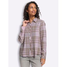 Heine Karo-Bluse in sesam-ros&eacute;-kariert | Gr.: 40