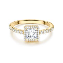 Trilani Ring aus Sterling Silber mit Zirkonia in gelbgold | Gr.: 50