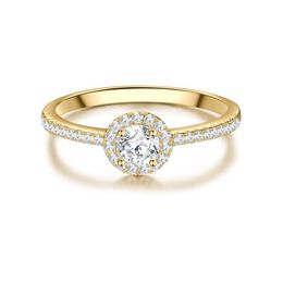 Trilani Ring aus Sterling Silber mit Zirkonia in gelbgold | Gr.: 54