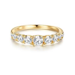 Trilani Ring aus Sterling Silber mit Zirkonia in gelbgold | Gr.: 56