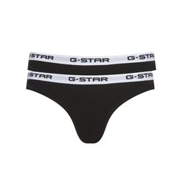 G-Star Raw G-STAR Damen Tanga "OBSIDIAN, 2 PACK THONGS", Gr. XXL, schwarz, Jersey, Obermaterial: 95% Baumwolle, 5% Elasthan, unifarben, Unterhosen, mit Logobund
