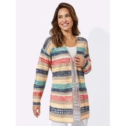 Sieh an! Ajour-Strickjacke in sesam-apricot-gemustert | Gr.: 46