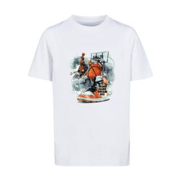MisterTee Jungen T-Shirt "MisterTee Herren Kids Vintage Ballin Tee", wei&szlig;, Gr. 122, bedruckt, 100% Baumwolle, Shirts