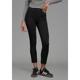 Arizona Damen Jeansjeggings "im 4 Way Stretch, Quer- und L&auml;ngselastisch, 7/8", schwarz, Gr. 38, unifarben, Denim/Jeans, Obermaterial: 57% Baumwolle,