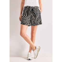 Street One Damen Shorts, schwarz-wei&szlig;, Gr. 38, gemustert, Stoff, 100% Viskose, Hosen, mit allover Print