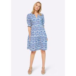 Heine Webkleid, Natur, Gr. 50, Damen, Strandkleider, Material: Viskose