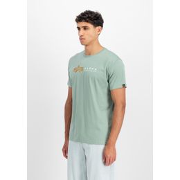 Herren T-Shirt "Alpha Label T-Shirt", gr&uuml;n, Gr. XXXL, Alpha Industries, Obermaterial: 100% Baumwolle, Shirts