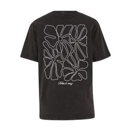 MISS TEE Damen T-Shirt "Miss Tee One Line Flowers Ladies Vintage Everyday Tee", schwarz, Gr. M, bedruckt, 100% Baumwolle, Shirts
