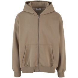DEF Herren Strickpullover "DEF Herren DEF Zip Hoody", beige, Gr. L, unifarben, 80% Baumwolle, 20% Polyester, Jacken