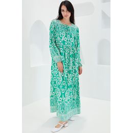Muster Maxi-Kleid mit Bindeband
