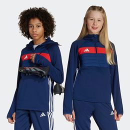 Kinder Kapuzensweatshirt "TIRO 25 ESSENTIALS WINTERIZED TRAININGSOBERTEIL F&Uuml;R KINDER", blau, Gr. 128, adidas Performance, Obermaterial: 100%