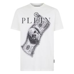 Philipp Plein Herren T-Shirt "Kurzarm-Rundhals-T-Shirt", wei&szlig;, Gr. L, Stoff: 100% Baumwolle, Shirts
