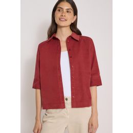 Cecil Damen Hemdbluse, rot, Gr. XL, unifarben, Web, 100% Baumwolle, Blusen, in Unifarbe