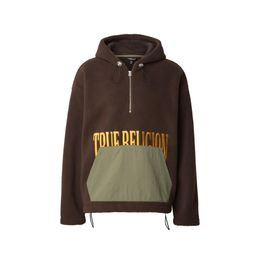 True Religion Pullover Herren Gr&ouml;&szlig;e M dunkelbraun / gelb / khaki