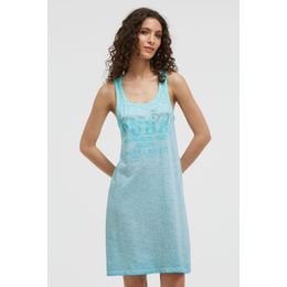 SOCCX Damen Tr&auml;gerkleid, blau, Gr. XS, Web, Material: 100% Baumwolle, Kleider, aus Baumwolle