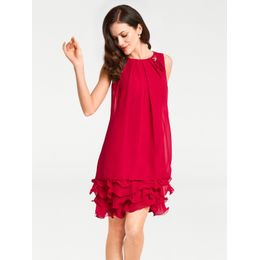 Heine Damen Cocktailkleid, Rot, Gr. 40, Einfarbige Kleider, Material: Polyester