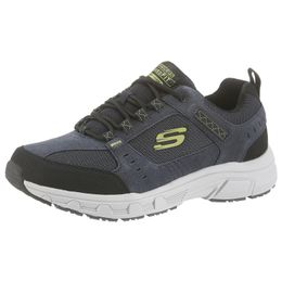 Skechers Herren Sneaker "Oak Canyon", Gr. 42, blau, Leder, Textil, Schuhe, mit Memory Foam-Ausstattung, Freizeitschuh, Halbschuh, Schn&uuml;rschuh