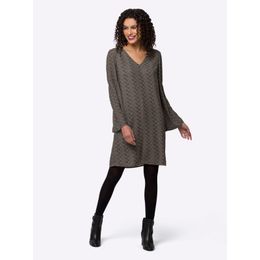 Heine Damen Webkleid, Grau, Gr. 46, Druckkleider, Material: Polyester