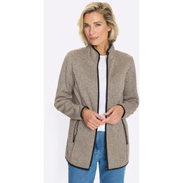 Classic Basics Damen Strickfleecejacke, beige, Gr. 42, meliert, 100% Polyester, Jacken