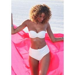 Sunseeker B&uuml;gel-Bandeau-Bikini-Top, Wei&szlig;, Gr. 36D, Damen, Bandeau-Bikinis, Material: Polyamid, Elasthan