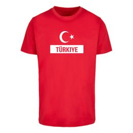 Merchcode Herren T-Shirt "Merchcode Merchcode Football - Turkey T-Shirt 2", rot, Gr. M, bedruckt, 100% Baumwolle, Shirts