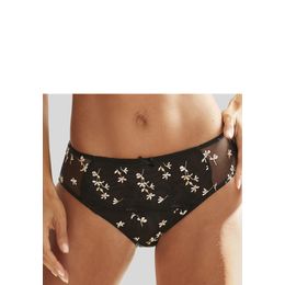 Damen Slip, NUANCE BY LASCANA, Gr. 48, schwarz, Microfaser, Obermaterial: 70% Polyamid, 20% Polyester, 10% Elasthan, Unterhosen, mit feiner Stickerei