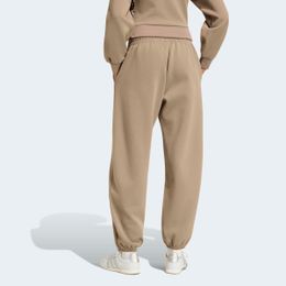 Damen Sporthose "SOFT LUX, LOCKER GESCHNITTEN", beige, Gr. XL, adidas Sportswear, Obermaterial: 51% Polyester, 25% Modal, 15% Baumwolle, 9% Elasthan,
