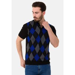 Cipo & Baxx CIPO & BAXX Herren T-Shirt "CT753", blau, Gr. S, kariert, Obermaterial: 95% Baumwolle CO. 5% Elasthan EL., Shirts, gerade geschnitten