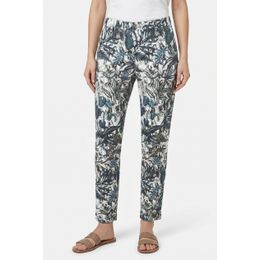 MAC Damen Chinohose "CHINO turn up"jungle print, Gr. 46, Web, Obermaterial: 96% Baumwolle, 4% Elasthan, Hosen, mit dezentem Glanz, elegant und
