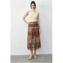 Hochtaillierter Paisley Maxi-Rock