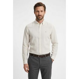 BOSS Herren Leinenhemd "LIAM", beige, Gr. XXL, unifarben, Web, Obermaterial: 100% Leinen, Hemden, 100% Leinen Premium Sommerhemd, Button-Down-Kragen,