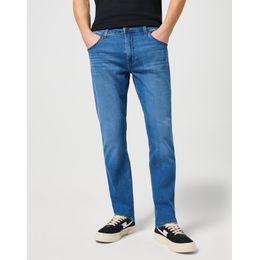 Wrangler Herren Straight-Jeans "GREENSBORO", blau, Gr. 38, Denim/Jeans, Obermaterial: 76% Baumwolle, 22% Polyester, 2% Elasthan, Jeans, Regular