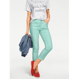 Heine Damen 7/8-Hose, blau, Gr. 40, unifarben, 98% Baumwolle, 2% Elasthan, Miedereinsatz:85% Polyester, 15% Elasthan, Hosen