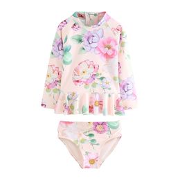 next Badeanzug M&auml;dchen Gr&ouml;&szlig;e 110 gr&uuml;n / lila / rosa