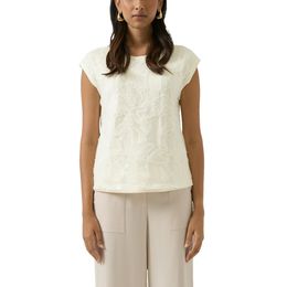 Damen Paillettenshirt, wei&szlig;, Gr. 38, s.Oliver BLACK LABEL, unifarben, Web, Obermaterial: 94% Baumwolle, 6% Elasthan, Shirts, mit floralen