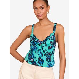Love & Roses Top Damen Gr&ouml;&szlig;e L blau / aqua / lavendel / schwarz