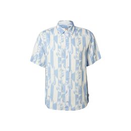 INDICODE JEANS Button Up Shirt 'Blocks' male size XS Light blue / Off white