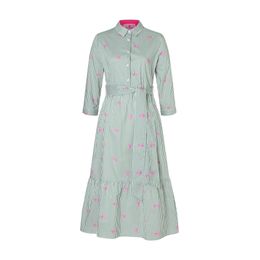 LIEBLINGSST&Uuml;CK Lieblingsst&uuml;ck Blusenkleid 'Rola' Damen Gr&ouml;&szlig;e 42 gr&uuml;n / pink / wei&szlig; Sommerkleid