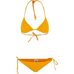 Urban Classics Damen B&uuml;gel-Bikini "Urban Classics Damen Ladies Recycled Triangle Bikini", gelb, Gr. XL, 83% Polyester, 17% Elasthan, Bikini-Sets