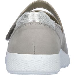 Waldl&auml;ufer WALDL&Auml;UFER Damen Riemchenballerina "K-IRA Soft", Gr. 7, beige, Nubukleder, Textil, metallic, unifarben mit Farbeinsatz, Schuhe, Schlupfschuh mit