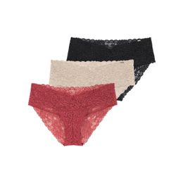 Dorina Damen Slip "Lana", Gr. XS, orange, Spitze, Obermaterial: 92% Polyamid, 8% Elasthan, unifarben, Unterhosen, florale Spitze, Multipack