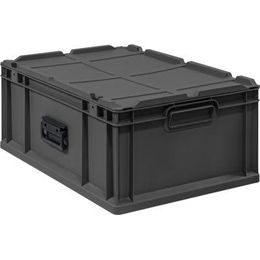 Sch&auml;fer Shop Sch&auml;fer Shop Pure Eurokoffer Portable Serie Economy, geschlossen, mit Deckel, Kunststoff, B 600 x T 400 x H 235 mm, 44 l, anthrazit